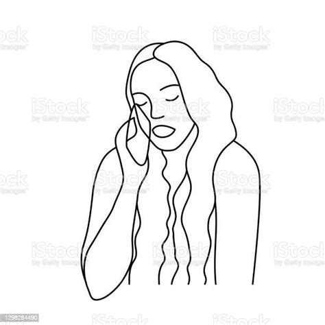 미니멀리즘 손 은 현대 추상 한 줄 그리기 그래픽 스타일에서 여성 벡터 초상화를 그린 장식 인쇄 벽 예술 창조적 인 디자인 소셜