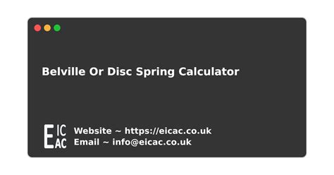 Belville Or Disc Spring Calculator Eicac