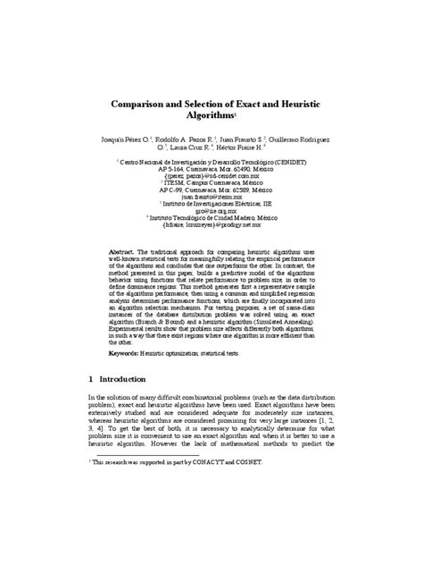 Comparing Exact And Heuristic Algorithms For Optimization Problems