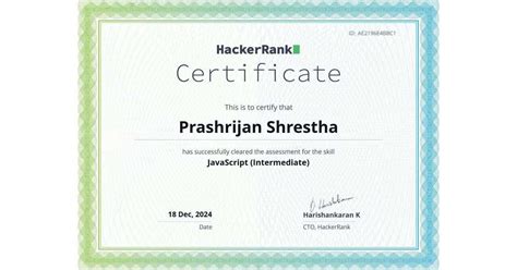 prashrijan shrestha on linkedin hackerrank skill certificate