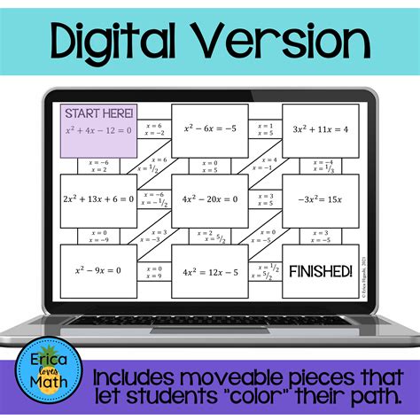 Solving Quadratic Equations By Factoring Activity Printable And Digital
