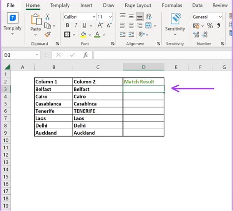 آموزش مقایسه دو ستون در اکسل برای مغایرت گیری و تطابق تصویری