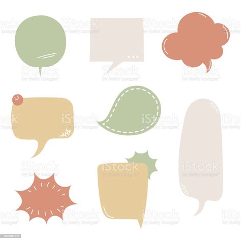손 그리기 프레임 테두리 빈 음성 버블 풍선의 컬렉션 세트 생각 말하기 이야기 텍스트 상자 배너 Brand Name Online