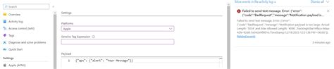 azure notification hub toast notification invalid payload microsoft qanda