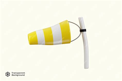 Premium Psd Yellow Windsock Icon On Wind Direction Indicating Icon 3d Rendering Vector