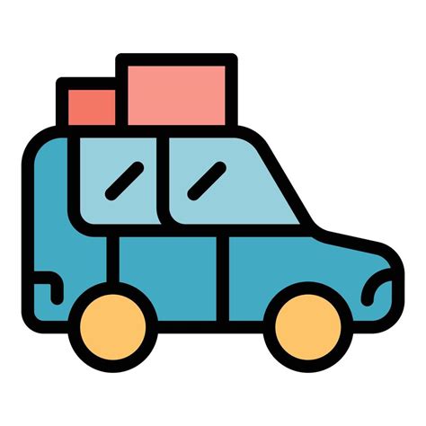 Modern Car Roof Box Icon Color Outline Vector 15065186 Vector Art At