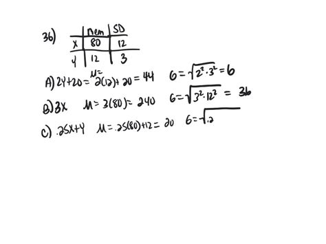 Given Independent Random Variables With Means And Standard Deviations As Shown Find The Mean