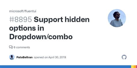 support hidden options in dropdown combo · issue 8895 · microsoft