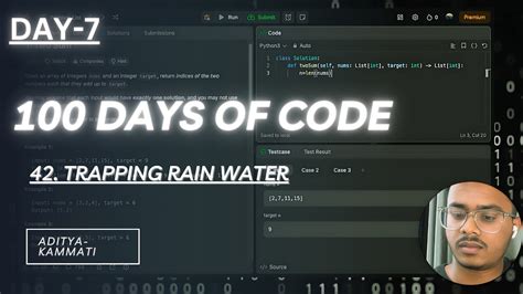 Day 7 Leetcode 42 Trapping Rain Water Hard 100 Day Challenge