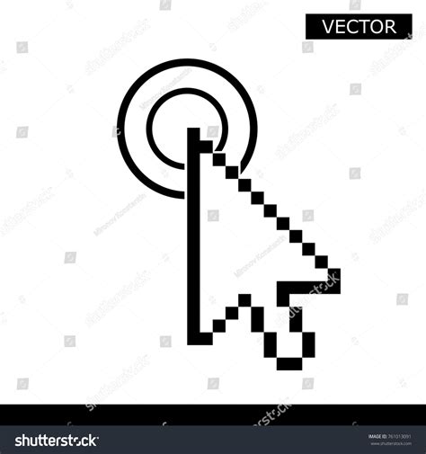 Pixel Arrow Cursor Click Moving Icon Stock Vector Royalty Free Shutterstock