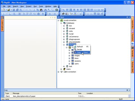 Php Mysql Database Connection Client In Phped