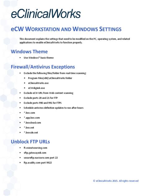 Ecw Workstation And Windows Settings Pdf Internet Explorer