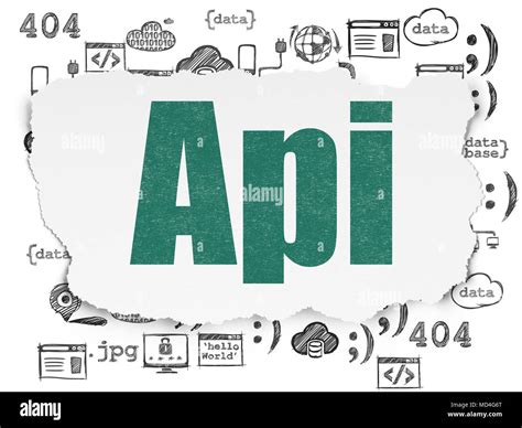Programming Concept Api On Torn Paper Background Stock Photo Alamy