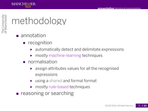 Temporal Expressions Identification In Biomedical Texts Ppt