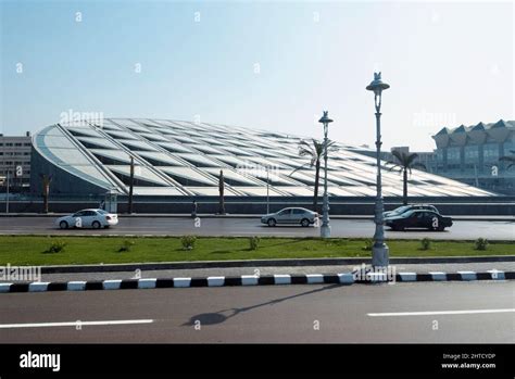Bibliotheka Alexandrina Alexandria Egypt 2007 The Exterior Of The Building That Houses Both