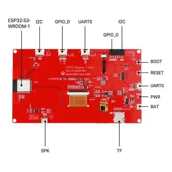 CrowPanel 7 0 Inch Smart Graphic 800x480 RGB SPI TFT LCD Module Touch Screen Display ESP32 For