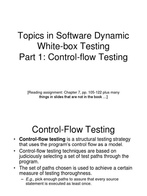 controlflow testing download free pdf control flow unit testing