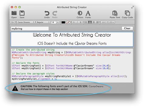 Attributed String Creator Help