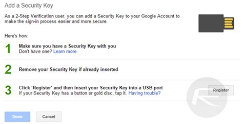 Use A USB Security Key With Your Google Account For Two Step Verification Here S How Redmond Pie
