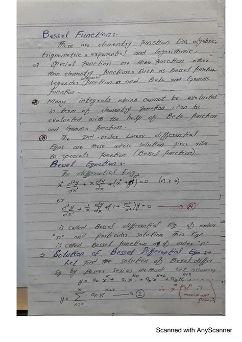 Solution Bessel Function And Its Cases Handwritten Notes Studypool
