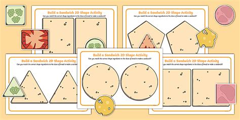 👉 2d shape sandwich matching activity twinkl