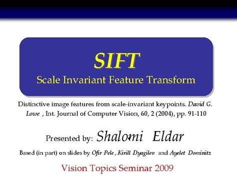 Sift Scale Invariant Feature Transform Distinctive Image Features