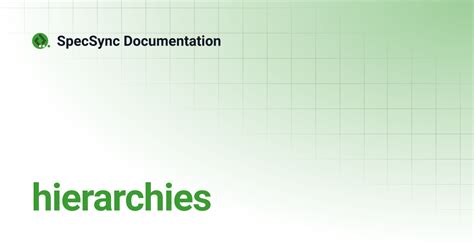 Hierarchies Specsync Documentation