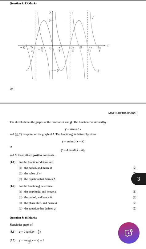 solved question 4 13 ﻿marks22mat1510 101 0 2023the sketch