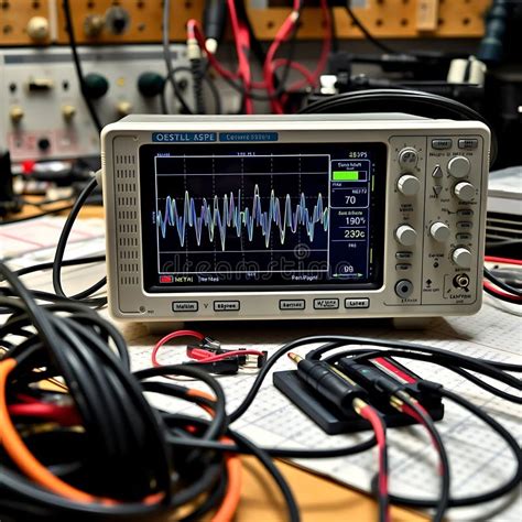 Close Up Shot Of A Digital Oscilloscope With Colorful Waveform Patterns