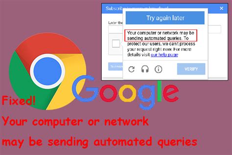 Fixed Your Computer May Be Sending Automated Queries In Chrome