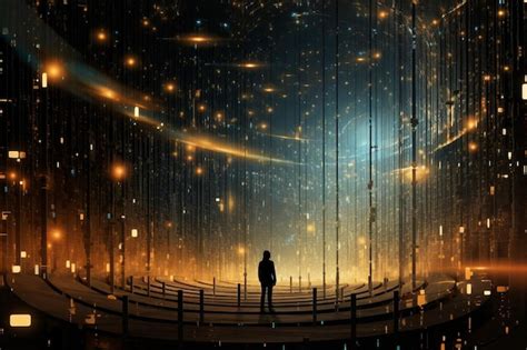 premium photo digital depths descending into data realms