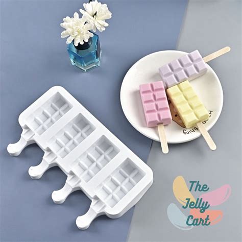 4 Cavity Choco Bar Popsicle Silicone Molder Cakesicle Ice Cream