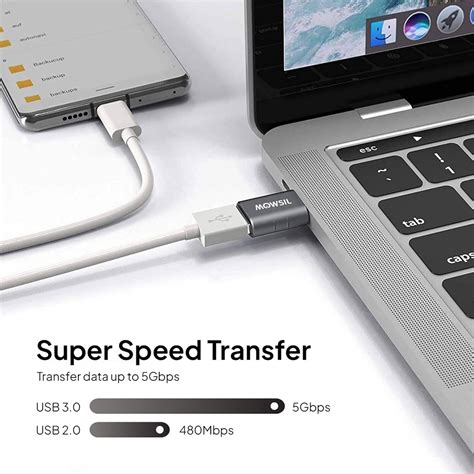 Mowsil Usb C To Usb A Adapter 5gbps High Speed Usb To Usb C Extender Usb C Male To Usb A