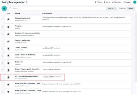 create a policy jumpcloud
