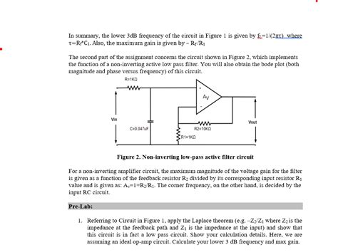 Solved In Summary The Lower DB Frequency Of The Circuit Chegg Com