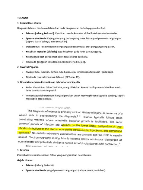 Panduan Klinis Tetanus Pdf
