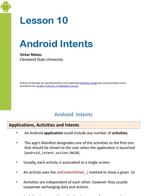 android chapter10 intents pdf parameter computer programming