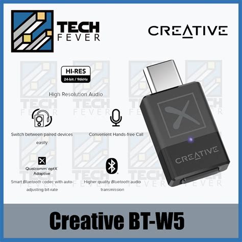Creative BT-W5 Smart Bluetooth® 5.3 Audio Transmitter with aptX Adaptive | Shopee Malaysia