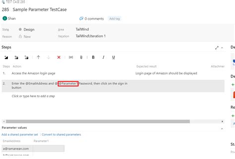 Editing A Parameter In The TestCase In Azure TestPlans AzureDevOps Guide