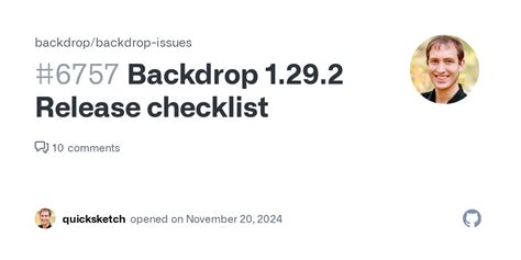 Backdrop 1292 Release Checklist · Issue 6757 · Backdropbackdrop Issues · Github