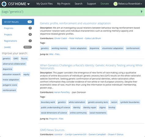 Tag Your Project OSF Support