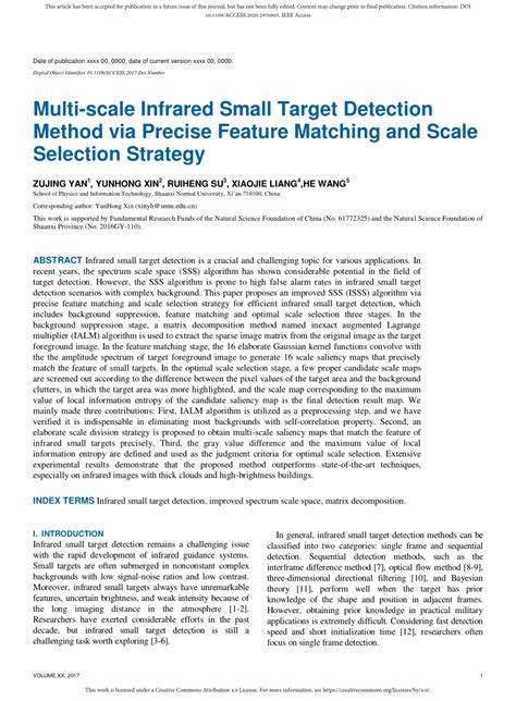 pdf multi scale infrared small target detection method via precise