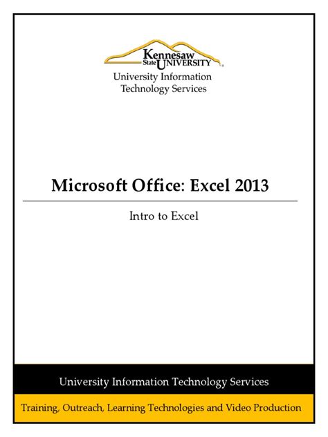 intro to excel booklet rev pdf microsoft excel cursor user