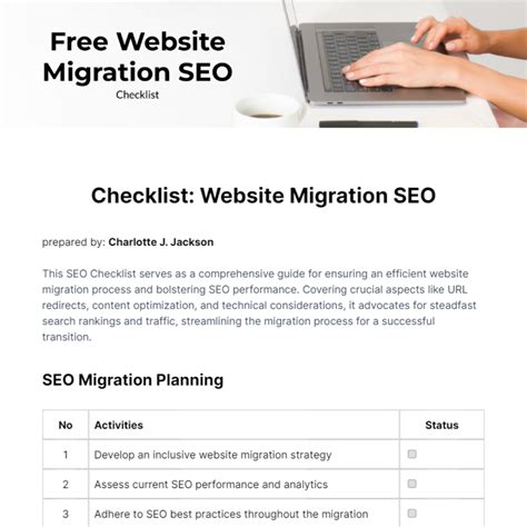 Website Migration SEO Checklist Template Edit Online Download Example Template Net