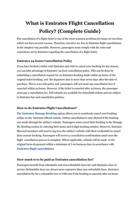 What Is Emirates Flight Cancellation Policy {complete Guide} By Mikeedward01 Issuu