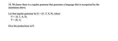 solved 18 we know there is a regular grammar that generates