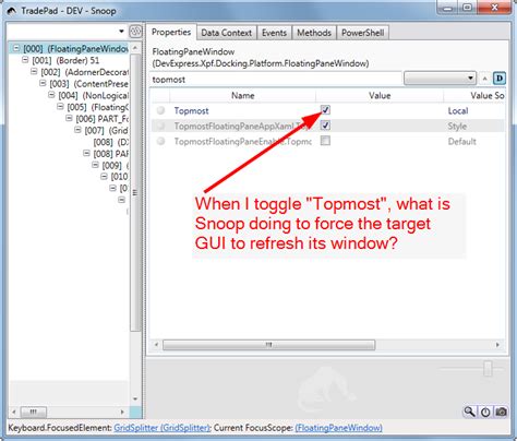 Visual Studio 2015 With WPF How Does Snoop Force A Window Refresh On