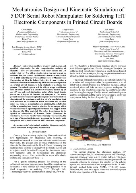 Pdf Mechatronics Design And Kinematic Simulation Of 5 Dof Serial