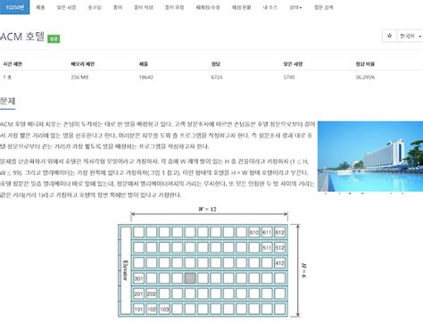 baekjoon 10250번 acm 호텔 python 별별정보