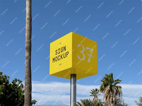 Premium Psd Cube Sign Mockup Premium Psd Cube Sign Mockup